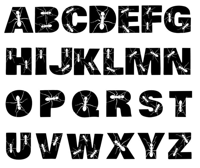 Ants in My Pants, Ant Font, TTF, Alphabet With Ants, Ant Letters, Ant ...