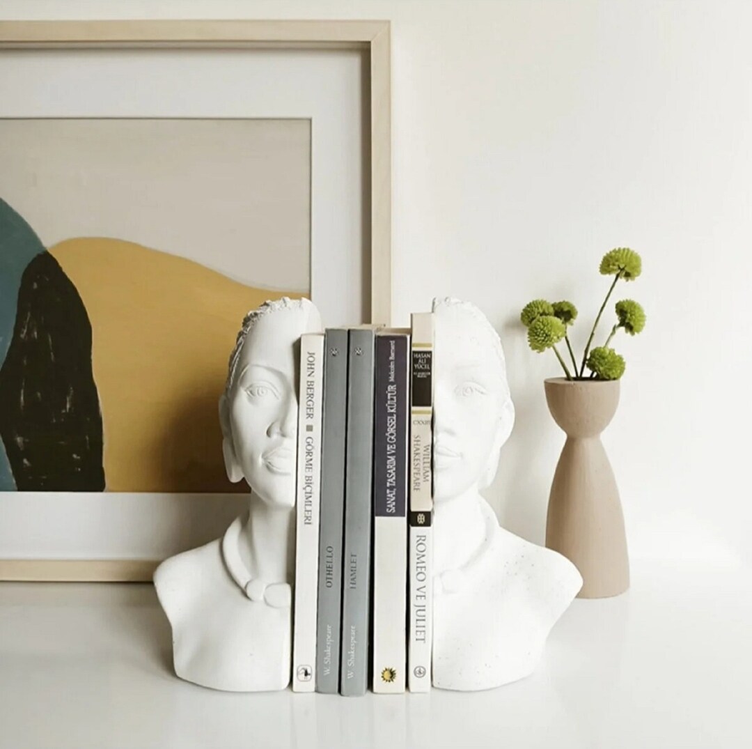 African Local Woman Statue, Book Support, Holder, Decorative Organizer ...