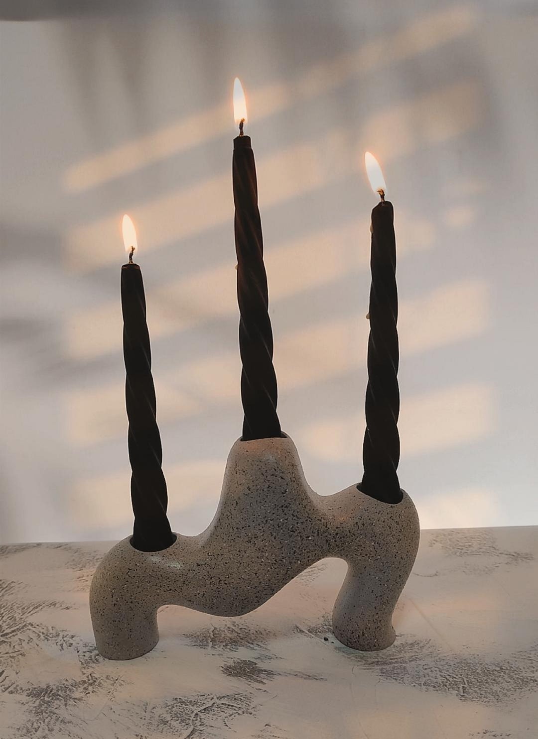 Scandinavian Design Geometric Candle Holder, Concrete Candlestick ...