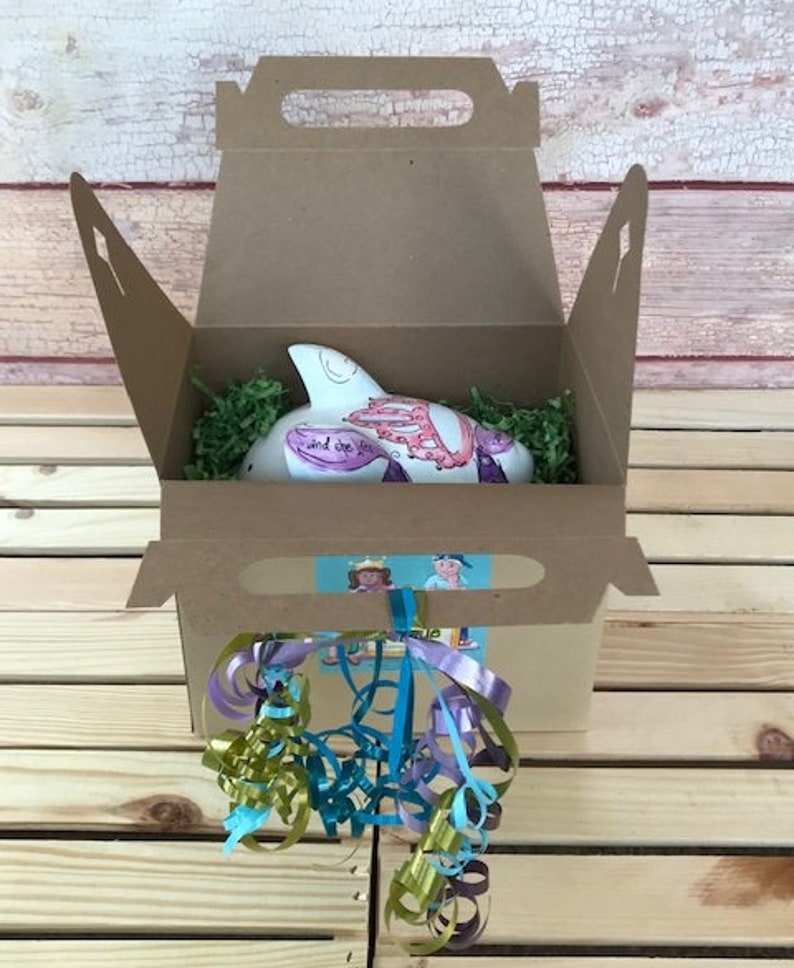 Adorable Gable Box Complements a Whimsical Gift Wrap for Our Hand ...