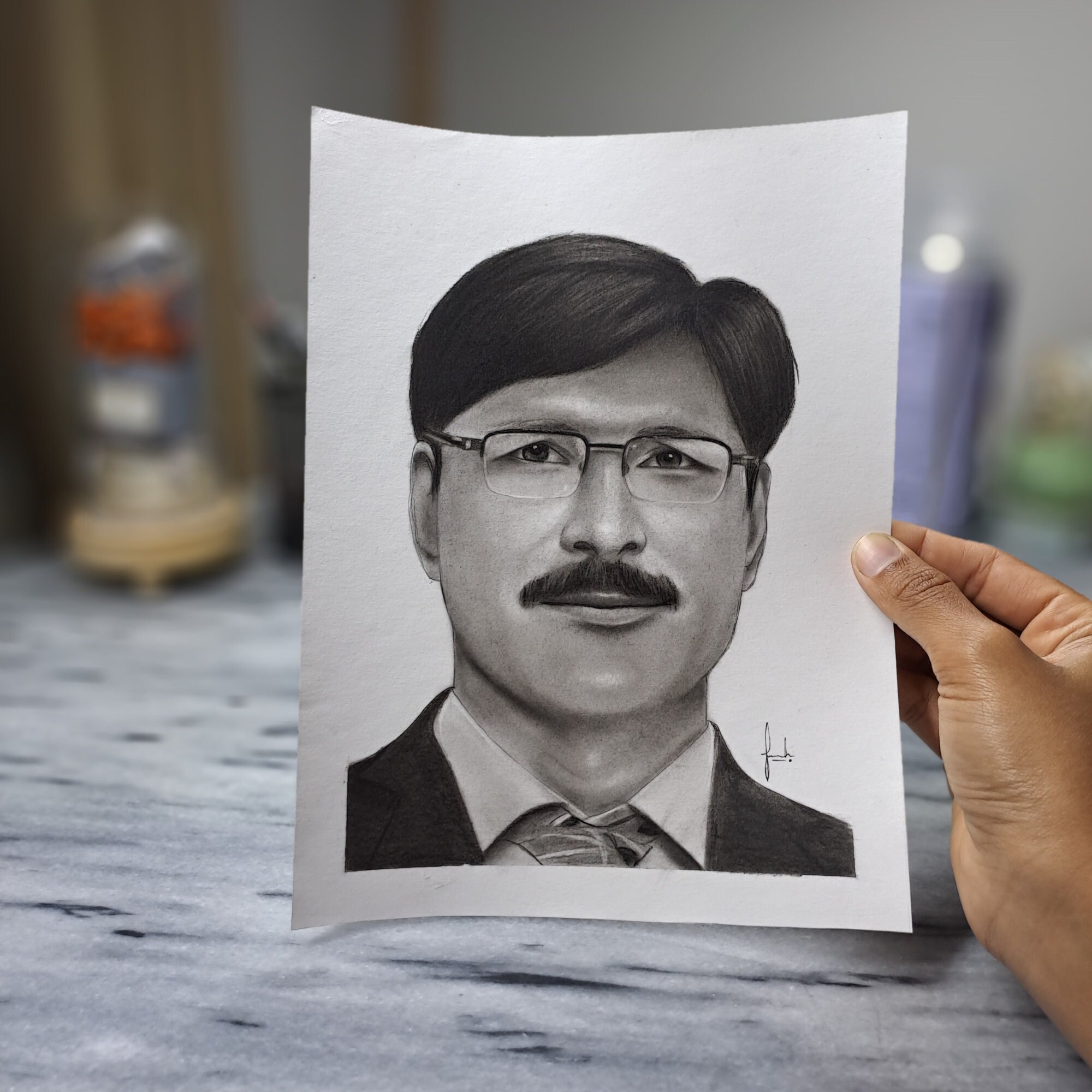 Custom Pencil Sketch Portrait From Your Photo Personalized Hand-drawn ...