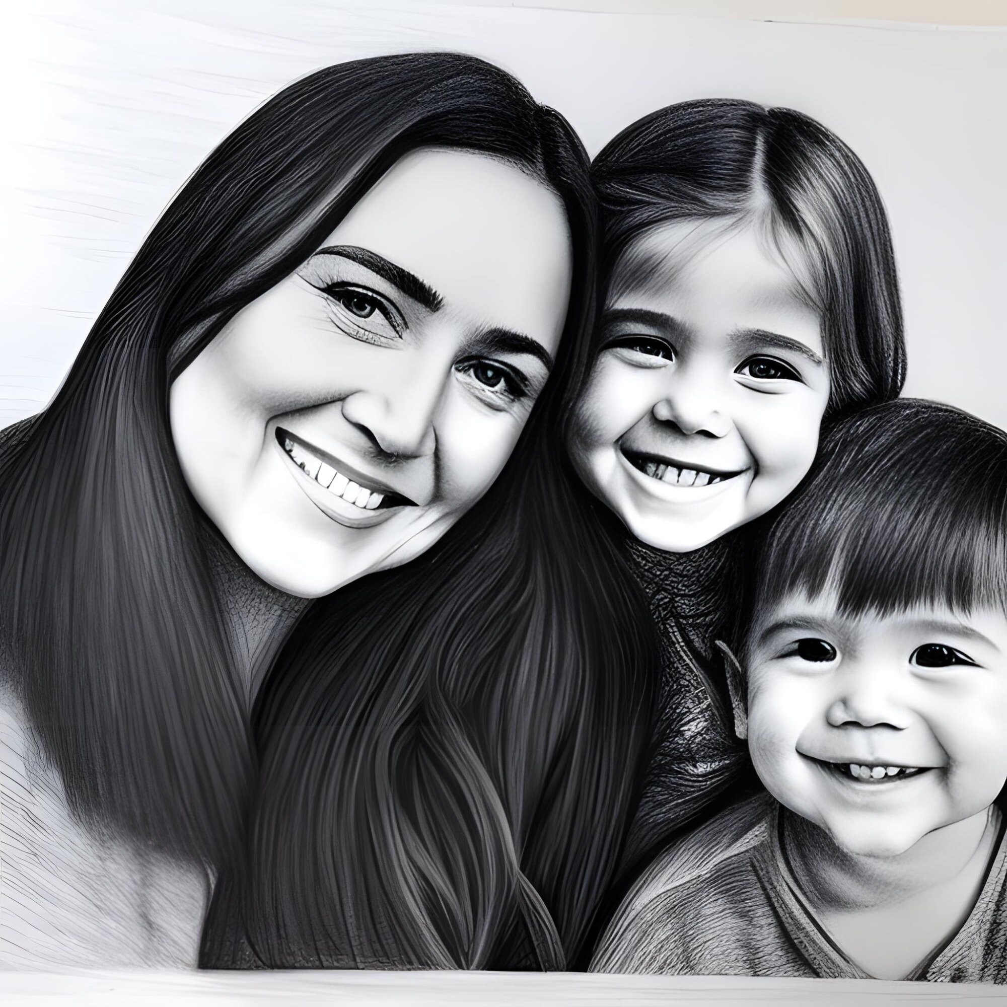 Custom Pencil Sketch Portrait From Your Photo Personalized Hand-drawn ...
