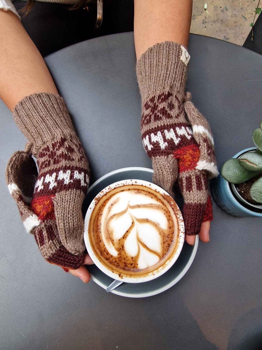 Convertible Alpaca Wool Gloves – Unisex Fingerless Mittens With Flip ...