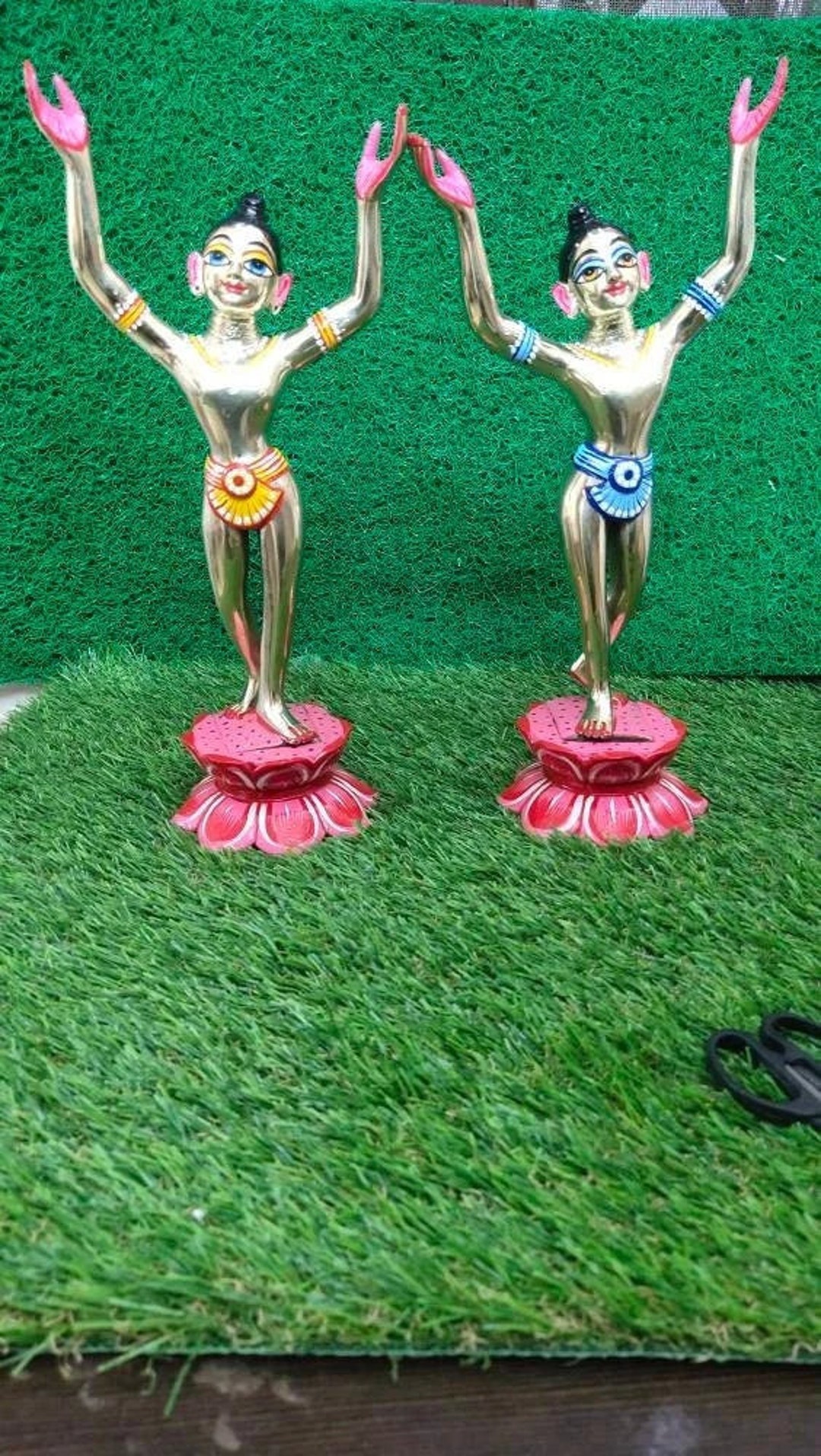 Sacred Divine Merciful Lord Shri Shri Gaur Nitai Brass Full Painted ...