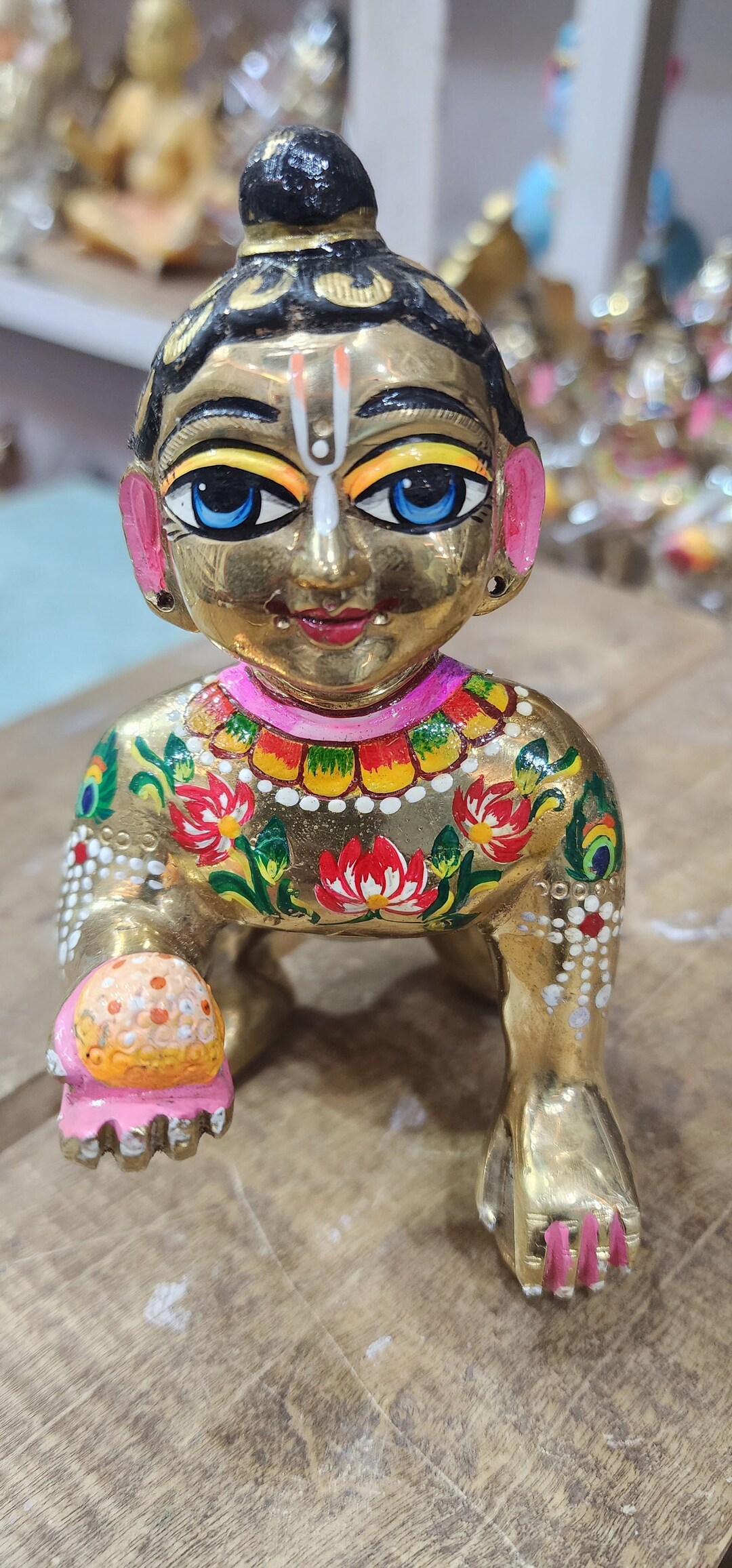 5inch Vrindavan Fine Brass Laddu Gopal Murti ,religious Baby Gopal ,bal ...