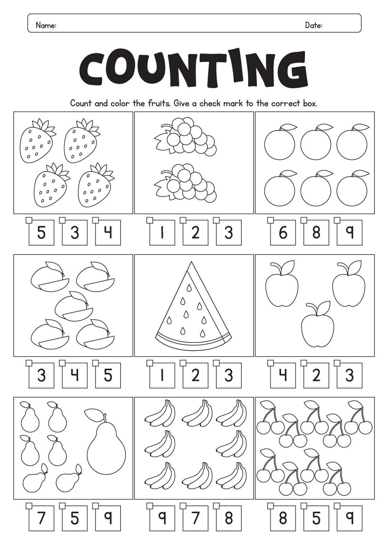 Apple Addition Math Worksheets | Kindergarten, First Grade (printable ...