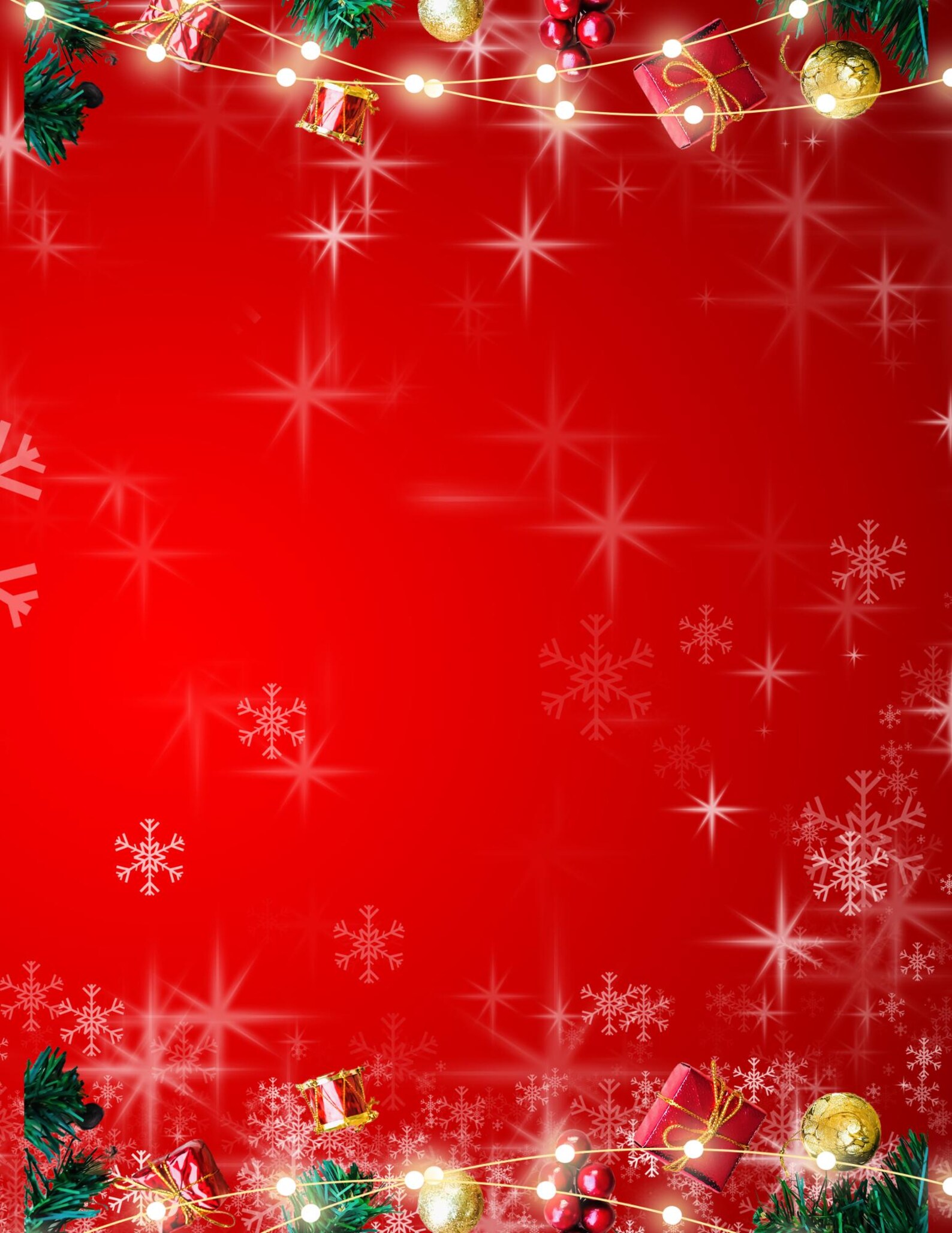 Red Christmas Background Template, Editable PDF - Etsy