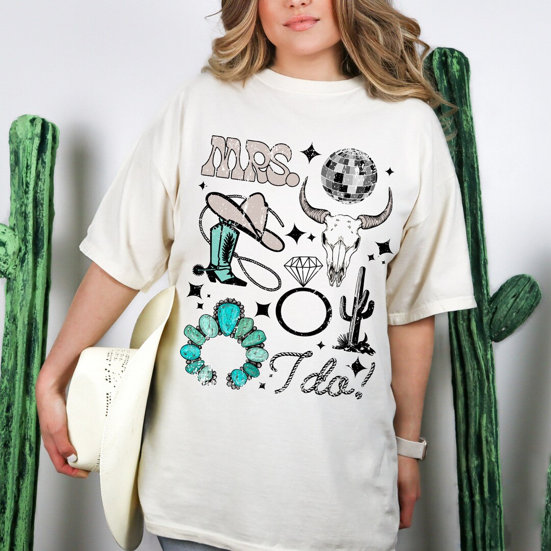 Western, Mrs., Bride, Comfort Colors, Womens Tshirt, Bride Shirt ...