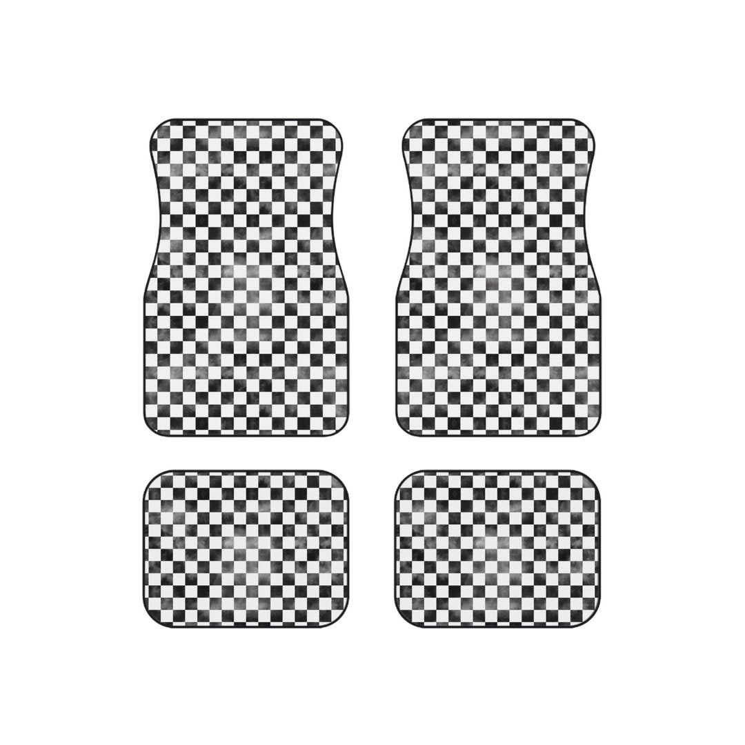 Retro Checkered Car Floor Mats, Car Accessories, Car Mats, Vintage ...