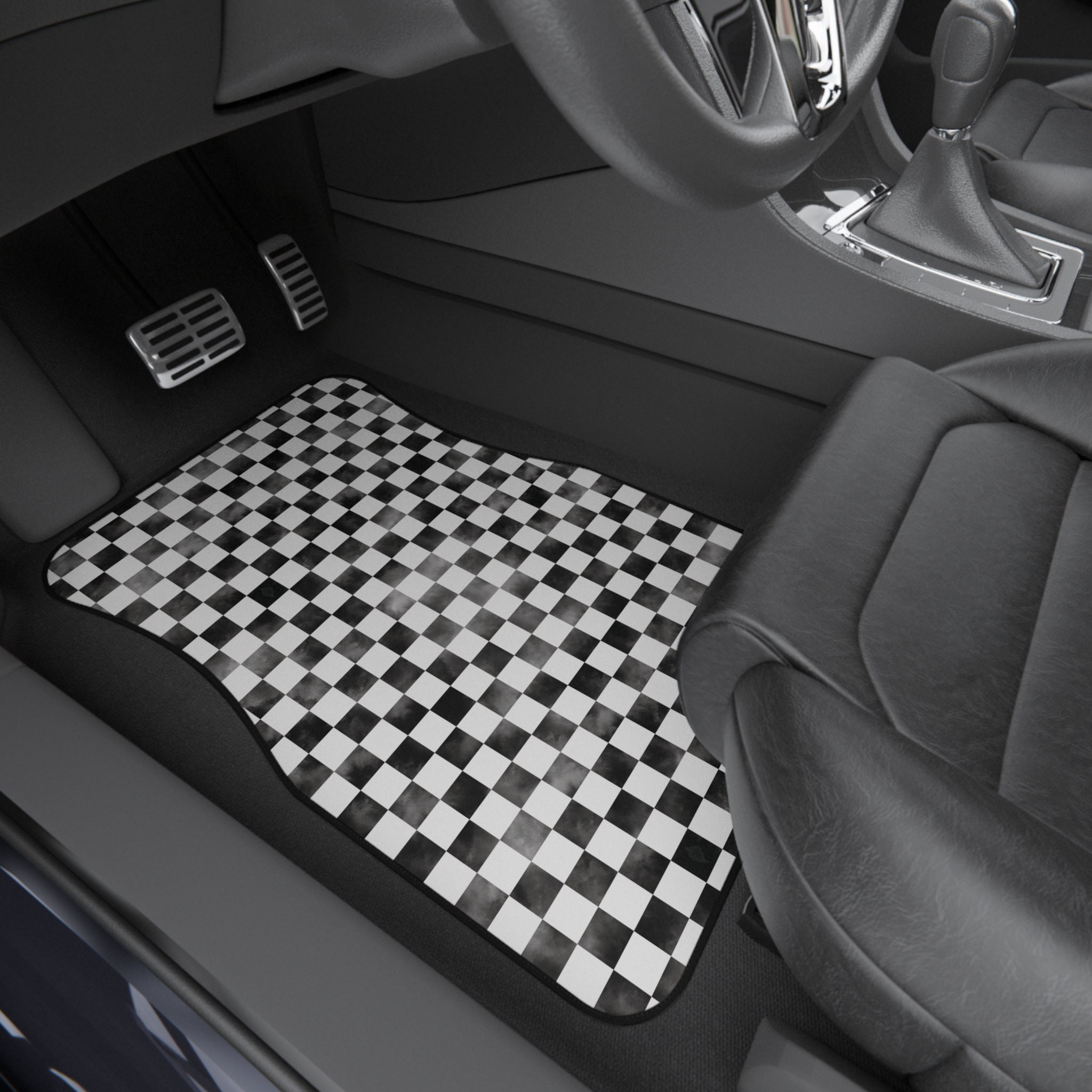 Retro Checkered Car Floor Mats, Car Accessories, Car Mats, Vintage ...