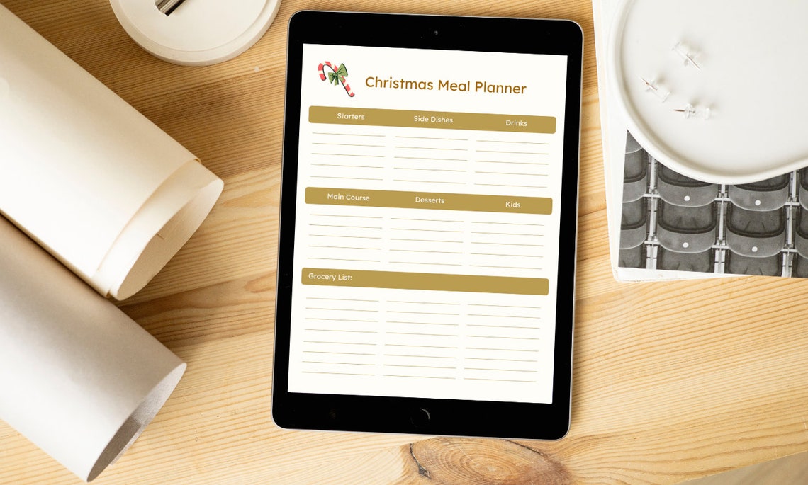 Christmas Meal Planner Christmas Dinner Planning Template Cooking ...