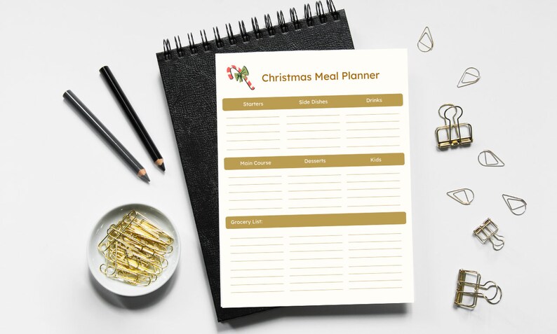 Christmas Meal Planner Christmas Dinner Planning Template Cooking ...