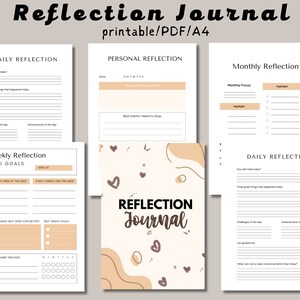 Reflection Journal Printable Monthly Reflection Month in Review ...