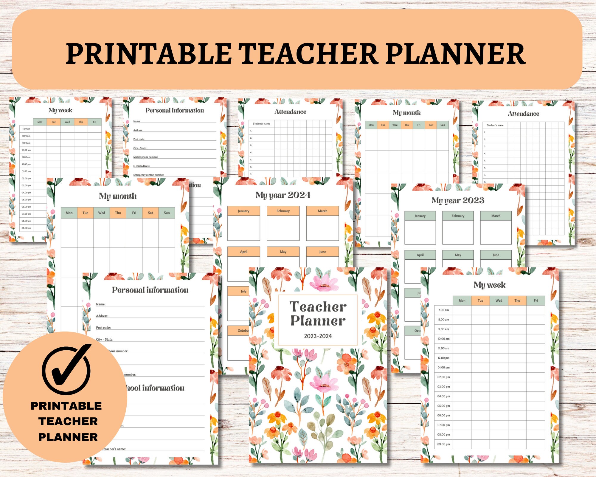 Teacher Planner 2024 for Teacher Planner Digital Teacher Planner ...