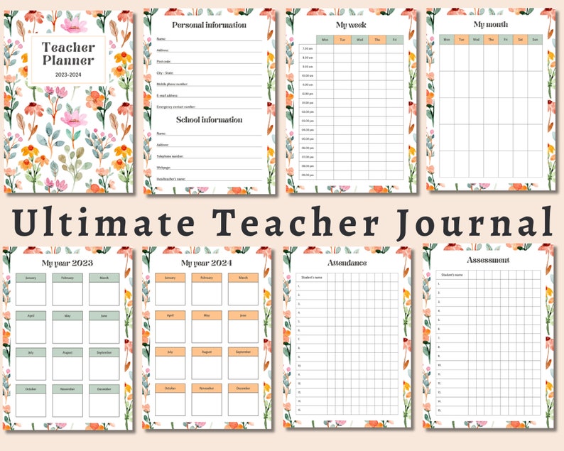 Teacher Planner 2024 for Teacher Planner Digital Teacher Planner ...