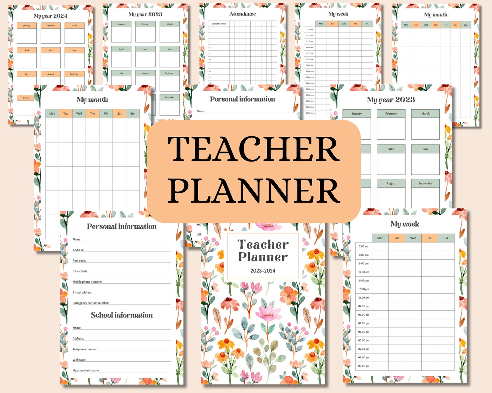 Teacher Planner 2024 for Teacher Planner Digital Teacher Planner ...