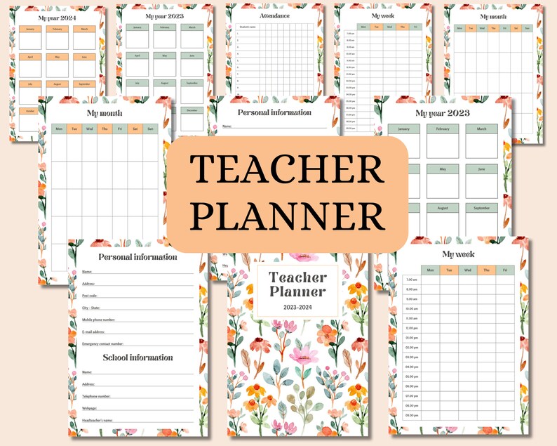 Teacher Planner 2024 for Teacher Planner Digital Teacher Planner ...