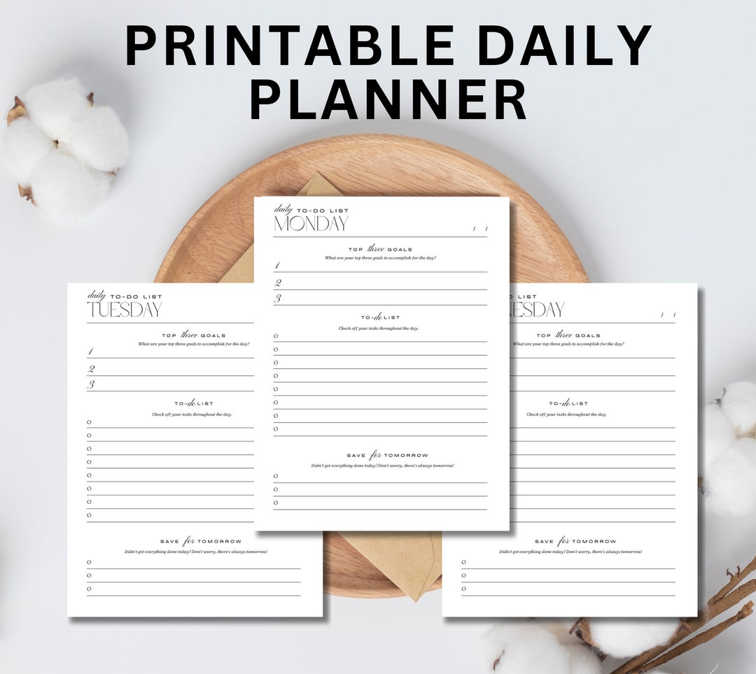 Daily to Do List Printable Daily Task List Template PDF To-do List ...