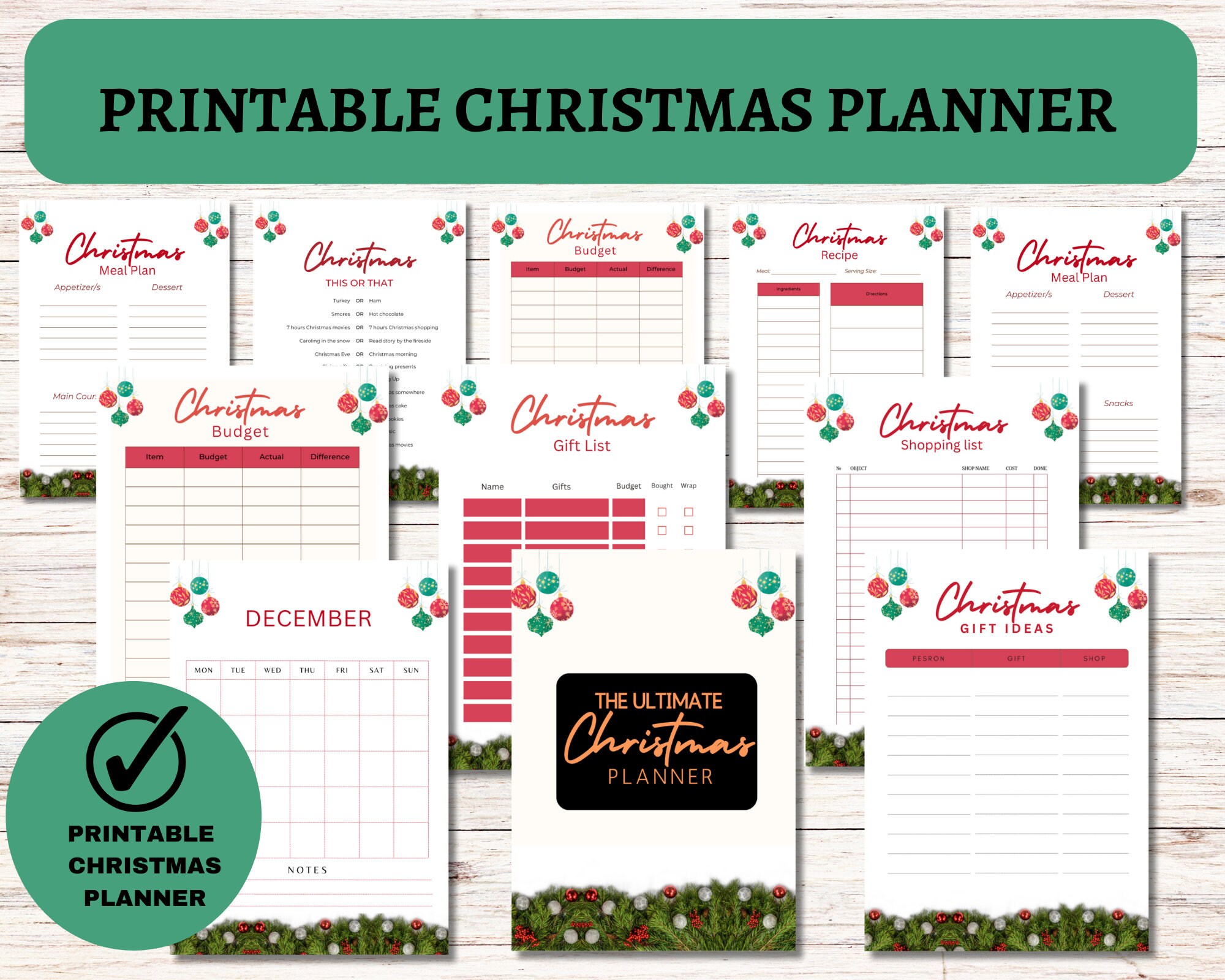 Christmas Planner Printable Xmas Planner Christmas Printable Planner ...