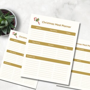 Christmas Meal Planner Christmas Dinner Planning Template Cooking ...