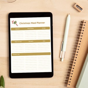 Christmas Meal Planner Christmas Dinner Planning Template Cooking ...