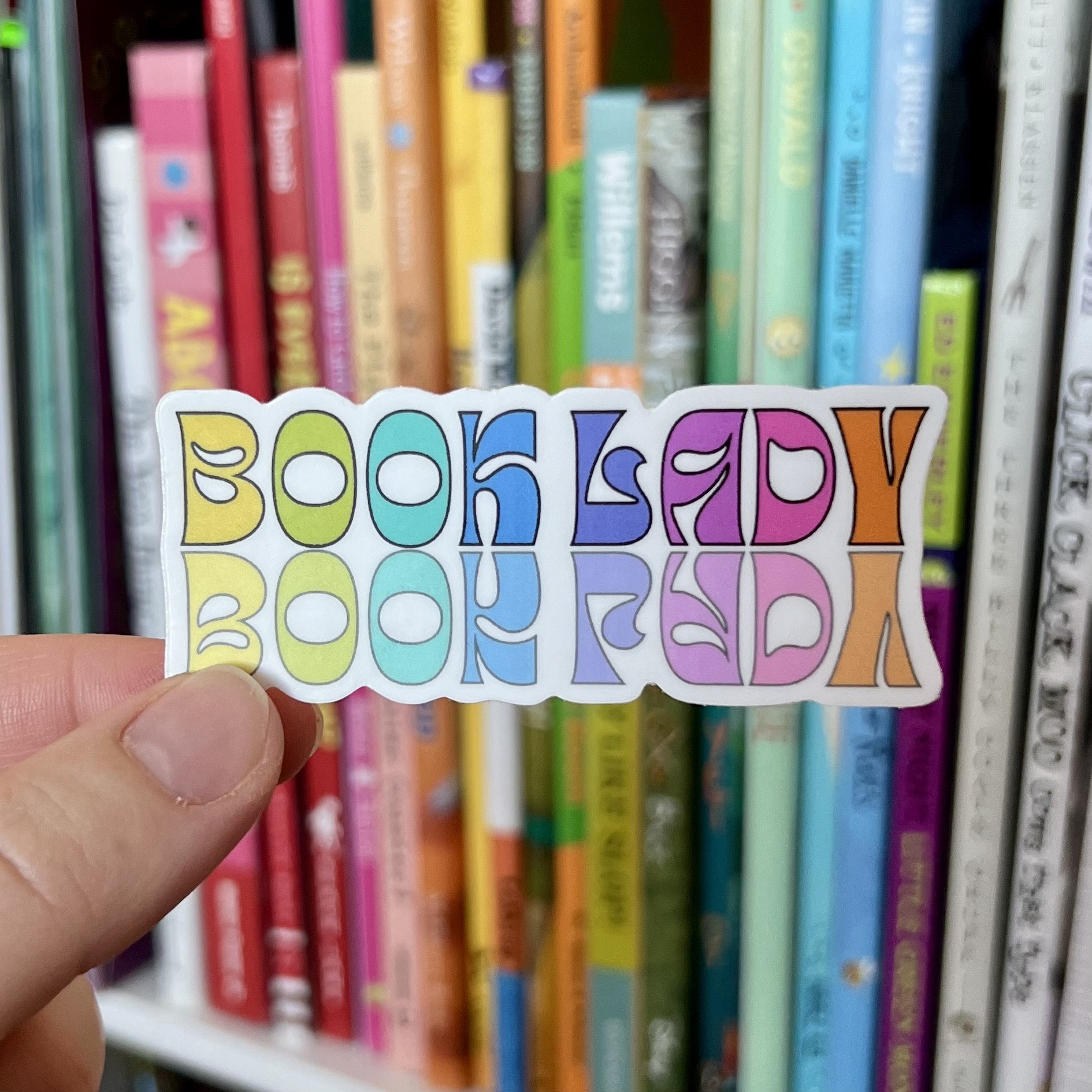 BOOK LADY Sticker Decal | Book Nerd, Reader Sticker Gift, Book Stickers ...