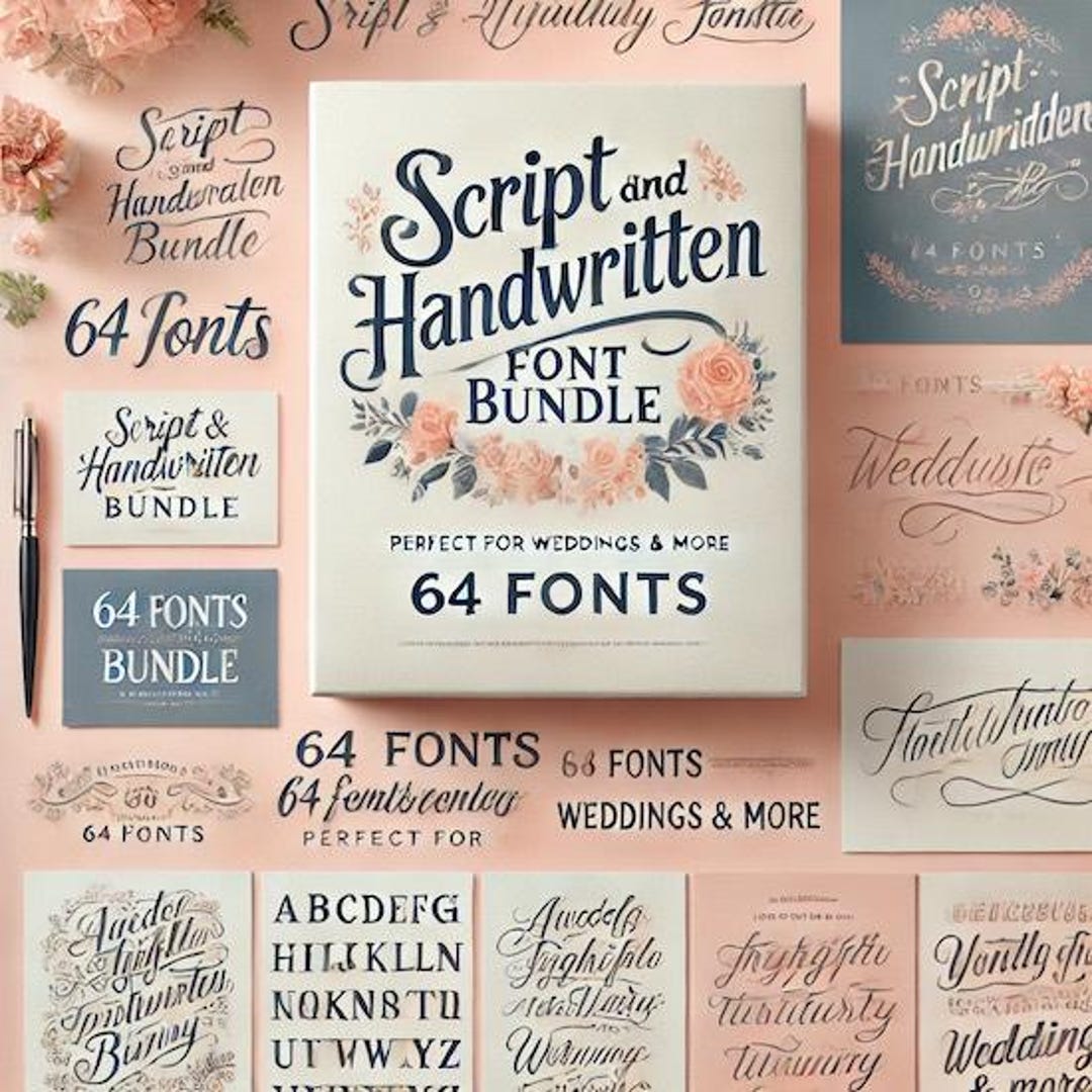 Wedding Font Bundle Script and Handwritten Font Bundle 64 FONTS ...