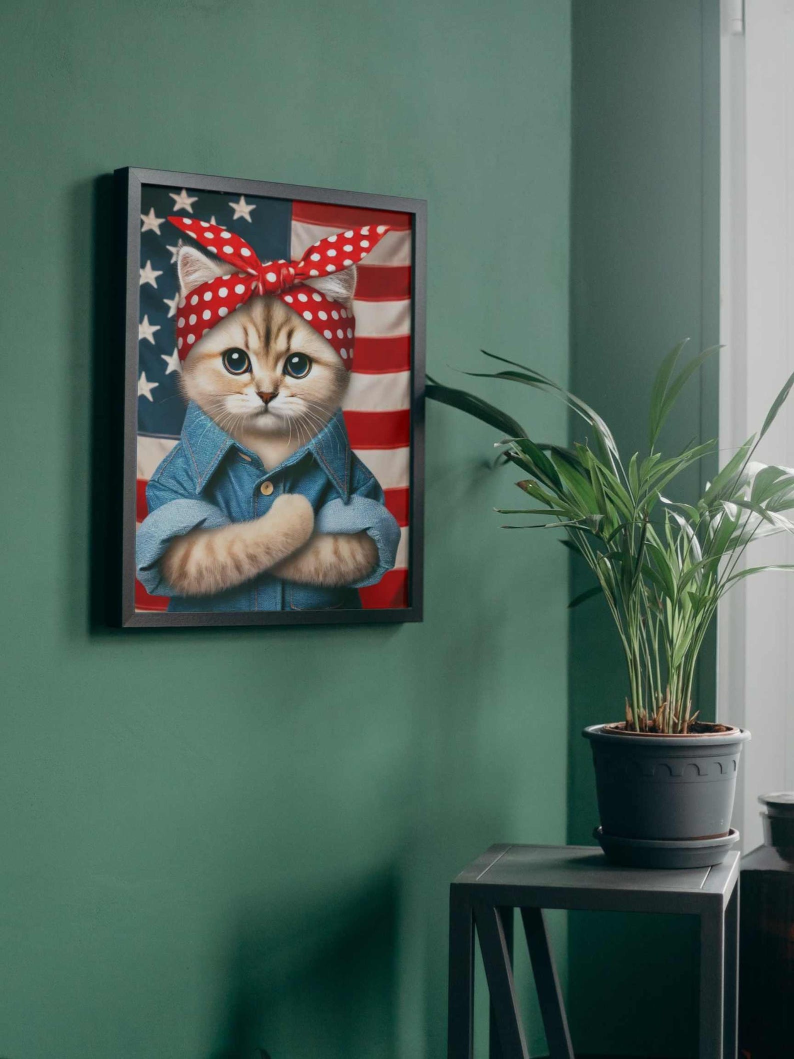 Childless Cat Lady Poster USA Cat Ladies, Cat Moms, American Flag ...