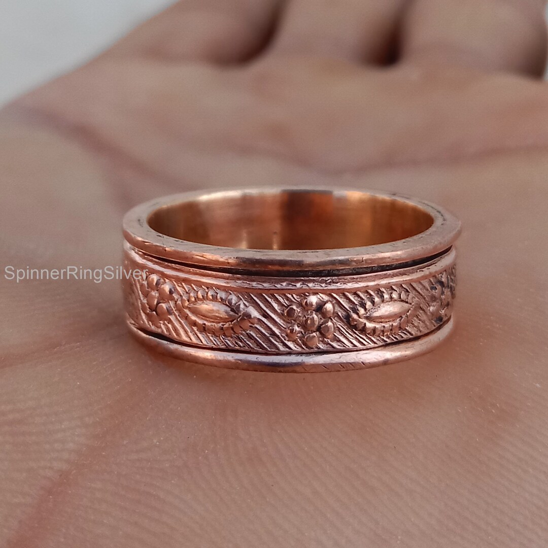 Pure Copper Ring, Handmade Copper Ring, Boho Copper Ring, Flower Copper ...