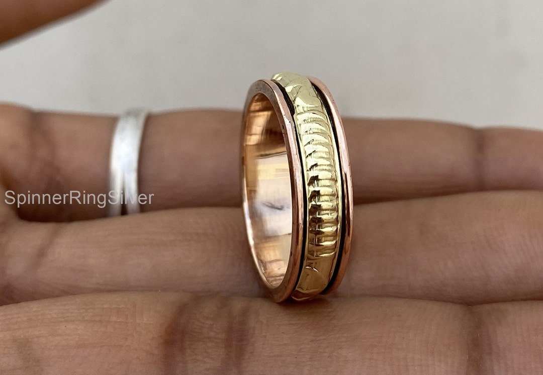 Copper Brass Ring, Spinner Ring, Handmade Copper Ring, Gift for Her ...