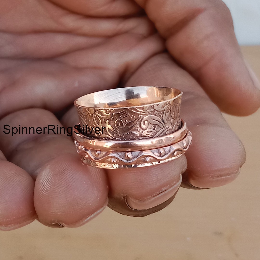 Copper Spinner Ring, Handmade Copper Ring, Meditation Ring, Copper Ring ...