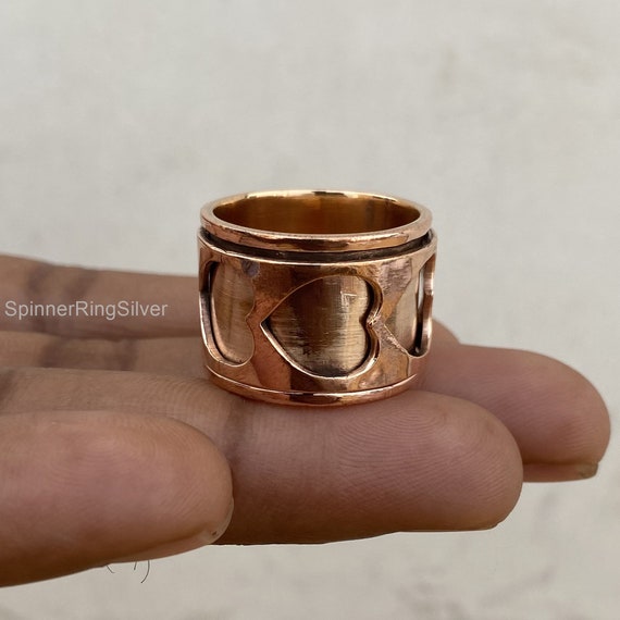 Copper Ring Hammered Copper Spinner Ring Handmade Copper - Etsy UK