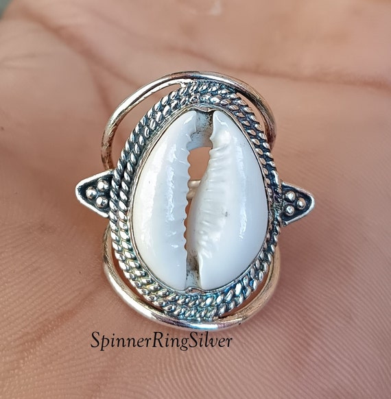 Cowrie Shell Ring Cowrie Sterling Silver Ring Natural Cowrie - Etsy