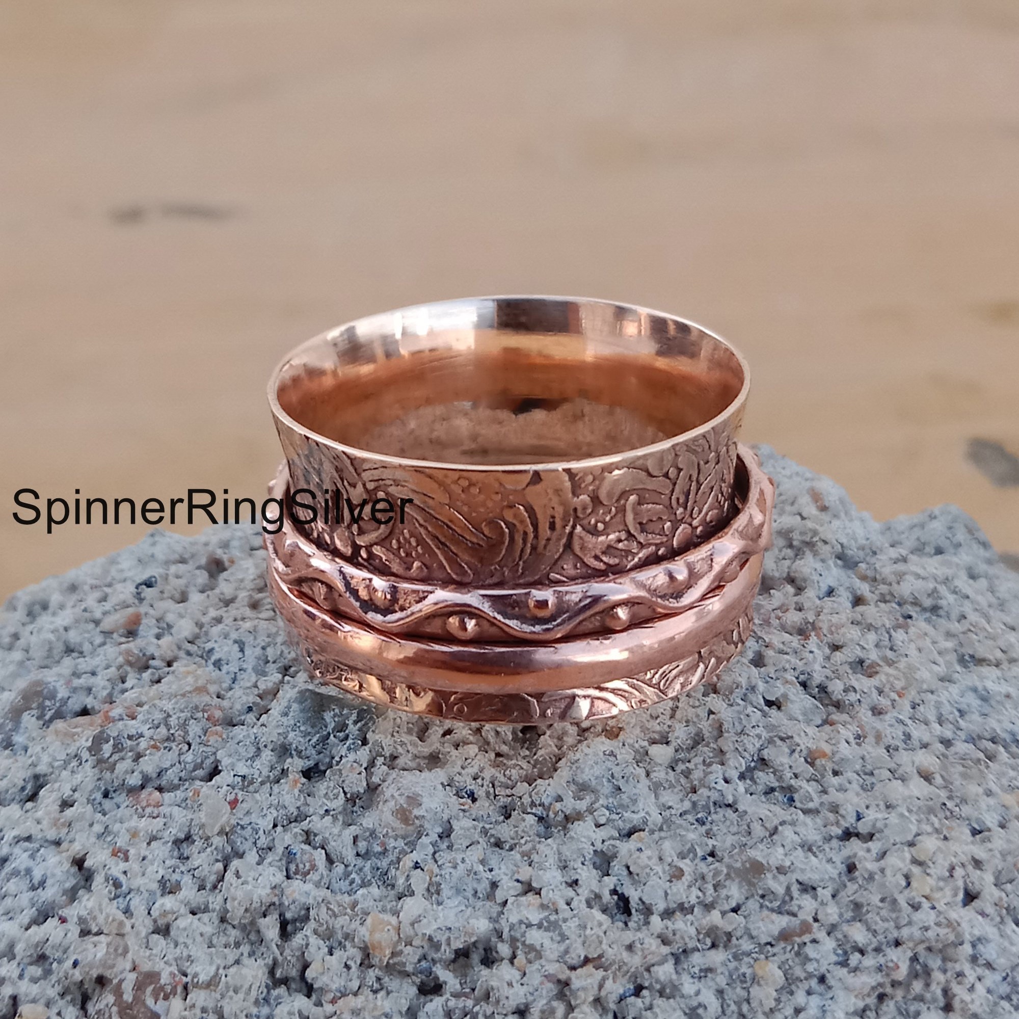 Copper Spinner Ring Handmade Copper Ring Meditation Ring - Etsy