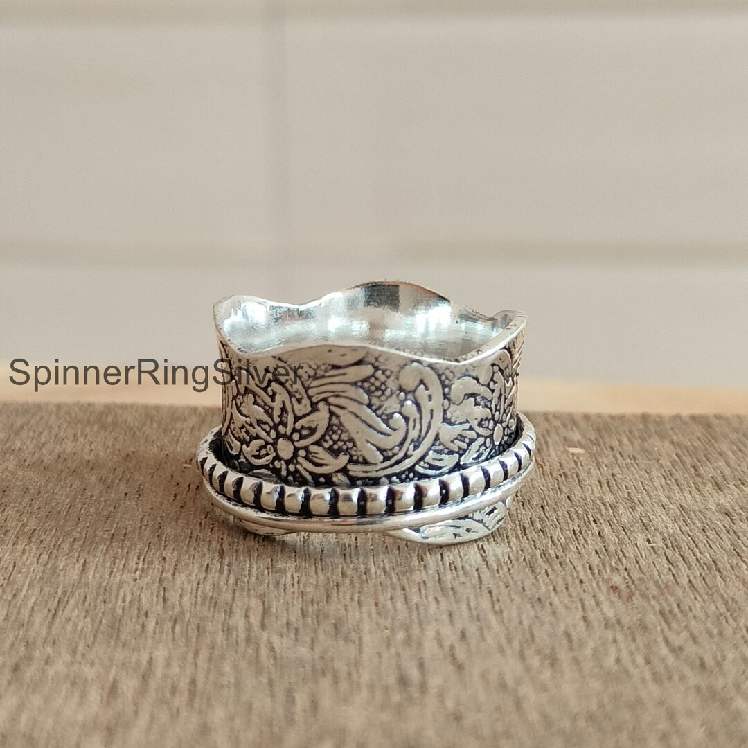 Silver Spinner Ring, 925 Sterling Silver, Handmade Ring, Spinner Ring ...