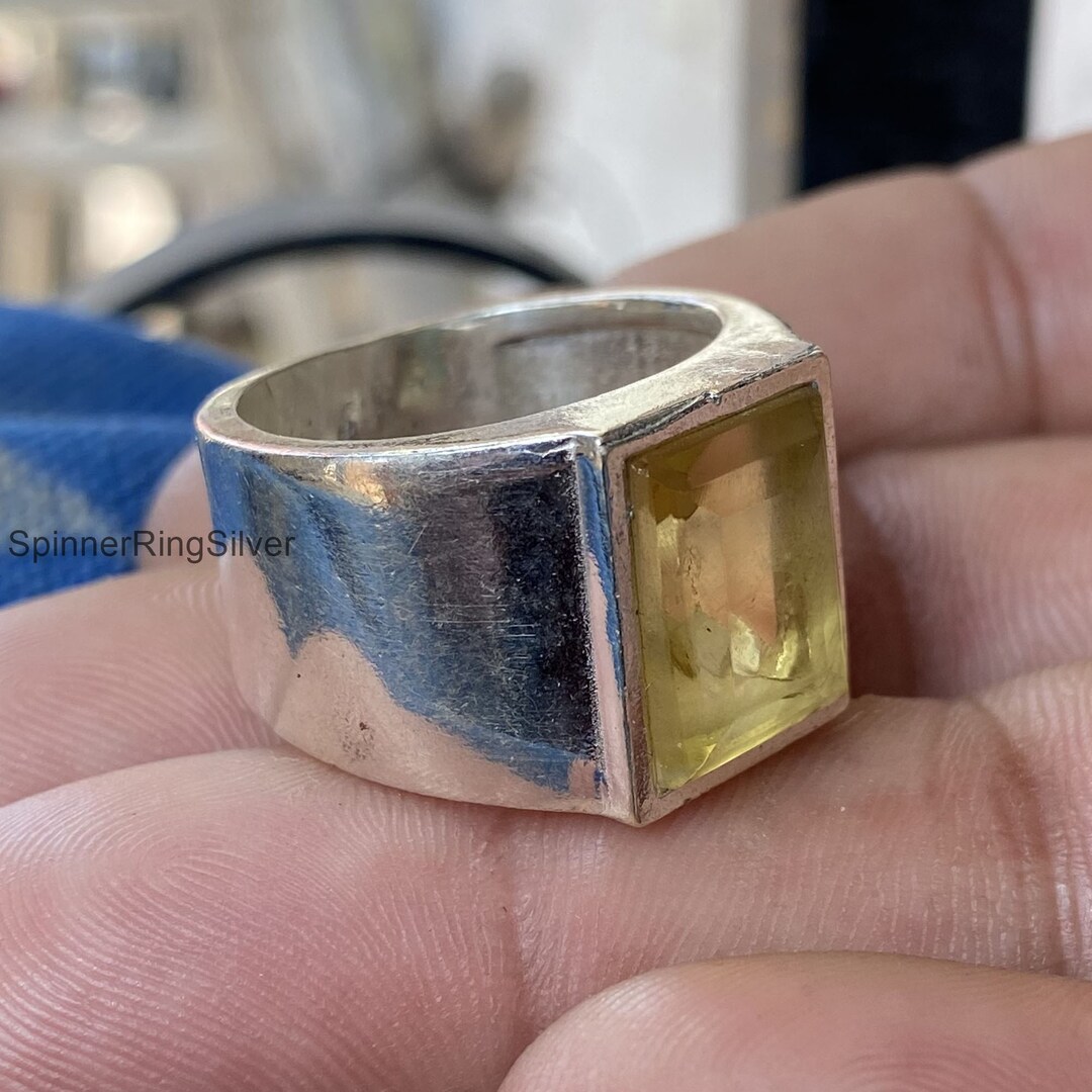 Men's Handmade Ring, 925 Sterling Silver Ring, Handmade Ring, Citrine ...