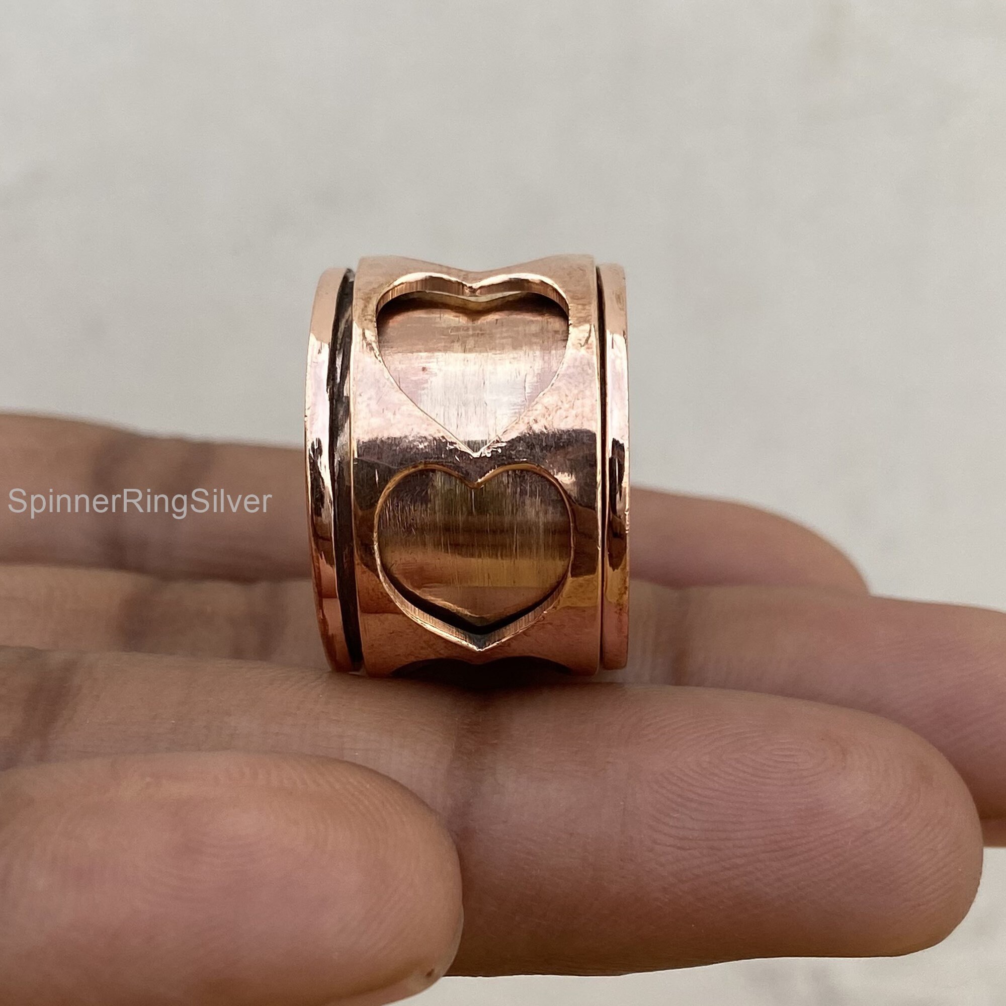 Copper Ring Hammered Copper Spinner Ring Handmade Copper - Etsy UK