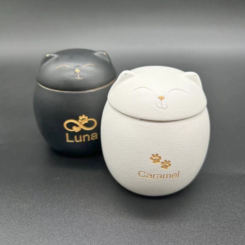 Custom Pet Paw Urn With Name and Date, Pet Memorial Artwork, Lost Pet ...