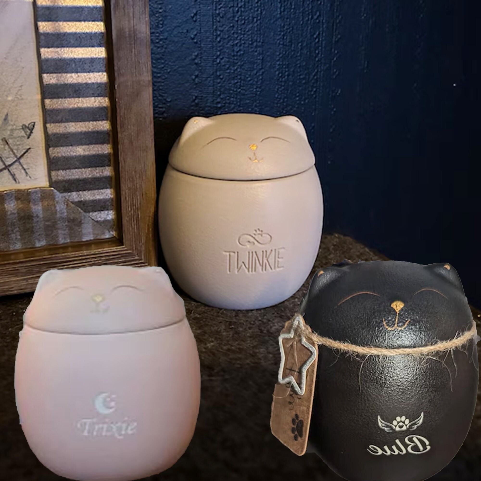 Custom Pet Urn,customized Names Graphics Cat Urn Pet Memorial, Cat Urn ...