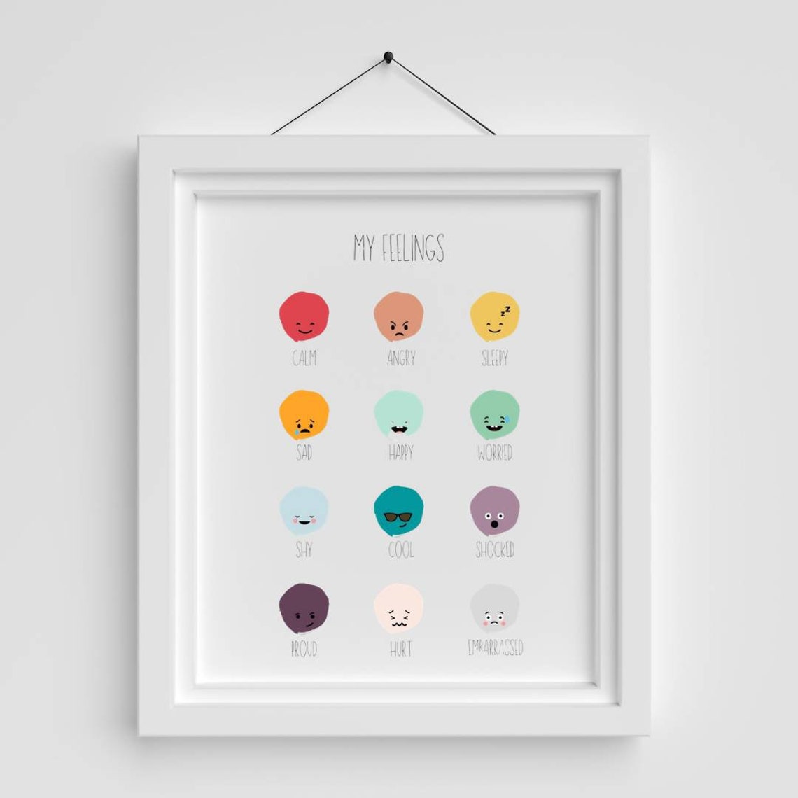 Rainbow Feelings Chart Emotions Print PRINTABLE Wall Art | Etsy