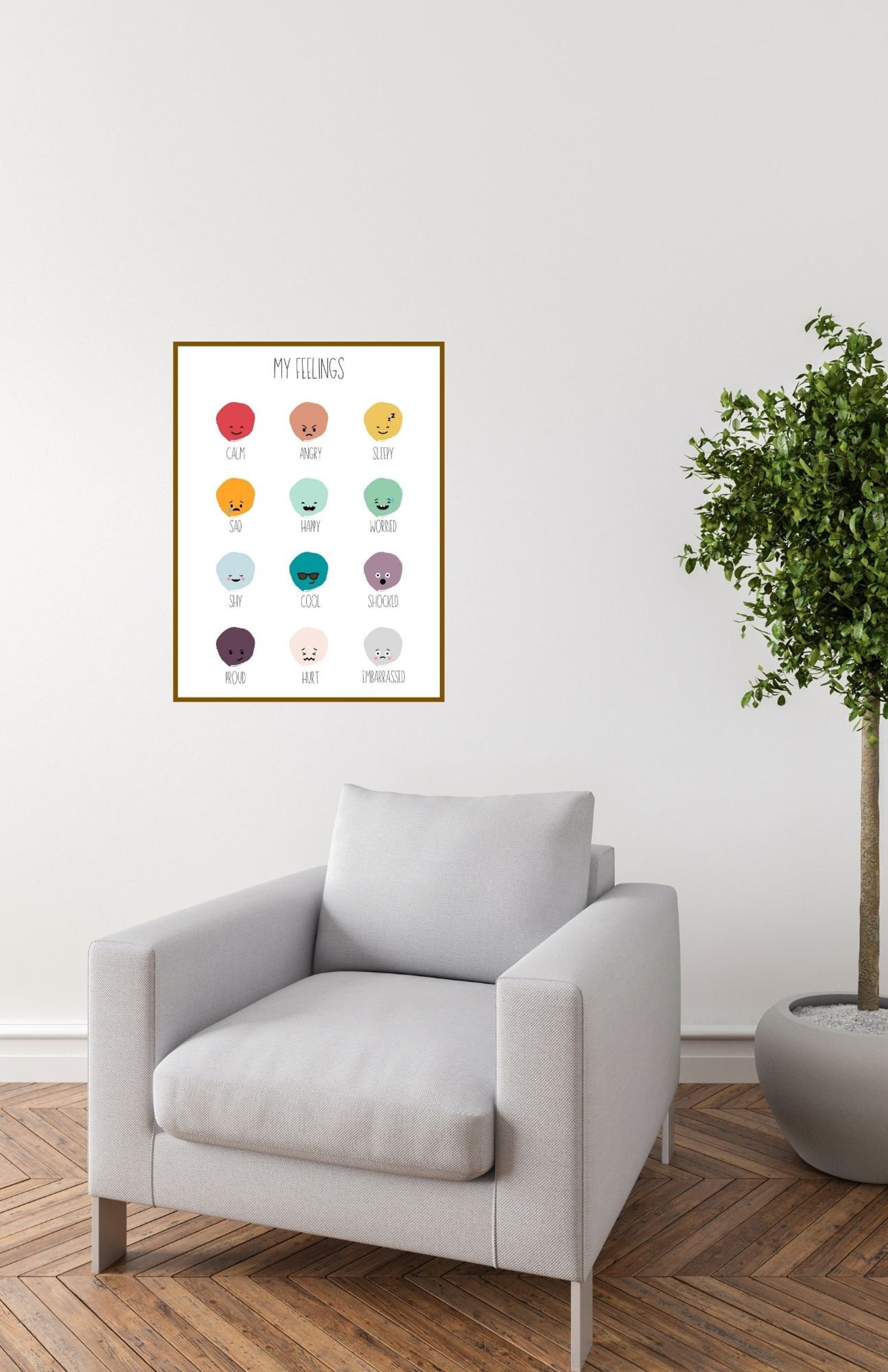 Rainbow Feelings Chart Emotions Print PRINTABLE Wall Art | Etsy