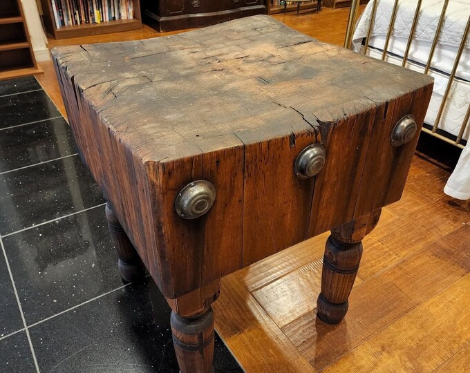 Antique Solid Maple Wood Butcher Block Table 24 X - Etsy