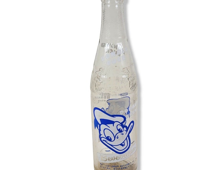 Vintage 1950's Donald Duck Beverages Soda Pop Glass 10 Oz Bottle Disney ...