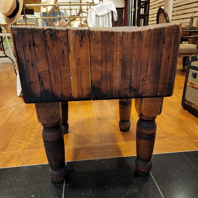 Antique Solid Maple Wood Butcher Block Table 24 X - Etsy