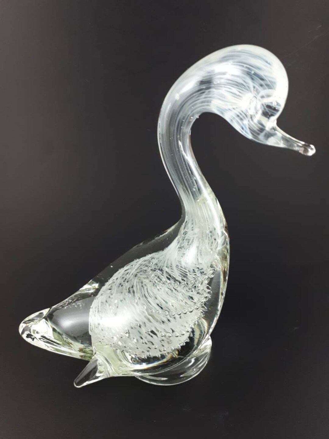 Vintage Altaglass Cased Clear Glass Swan Bullicante Latticino - Etsy