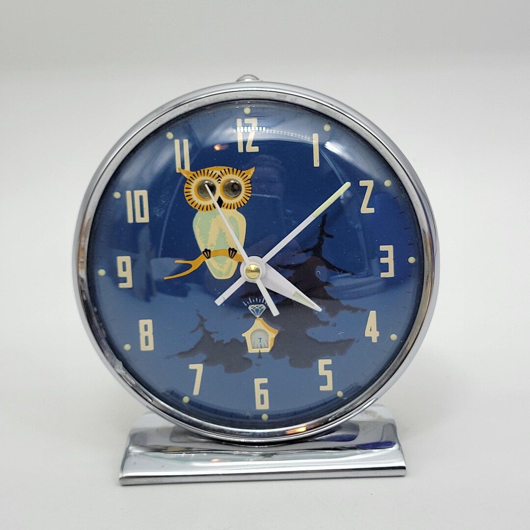 1970's Vintage Spooky Owl Alarm Clock Animated Shanghai - Etsy