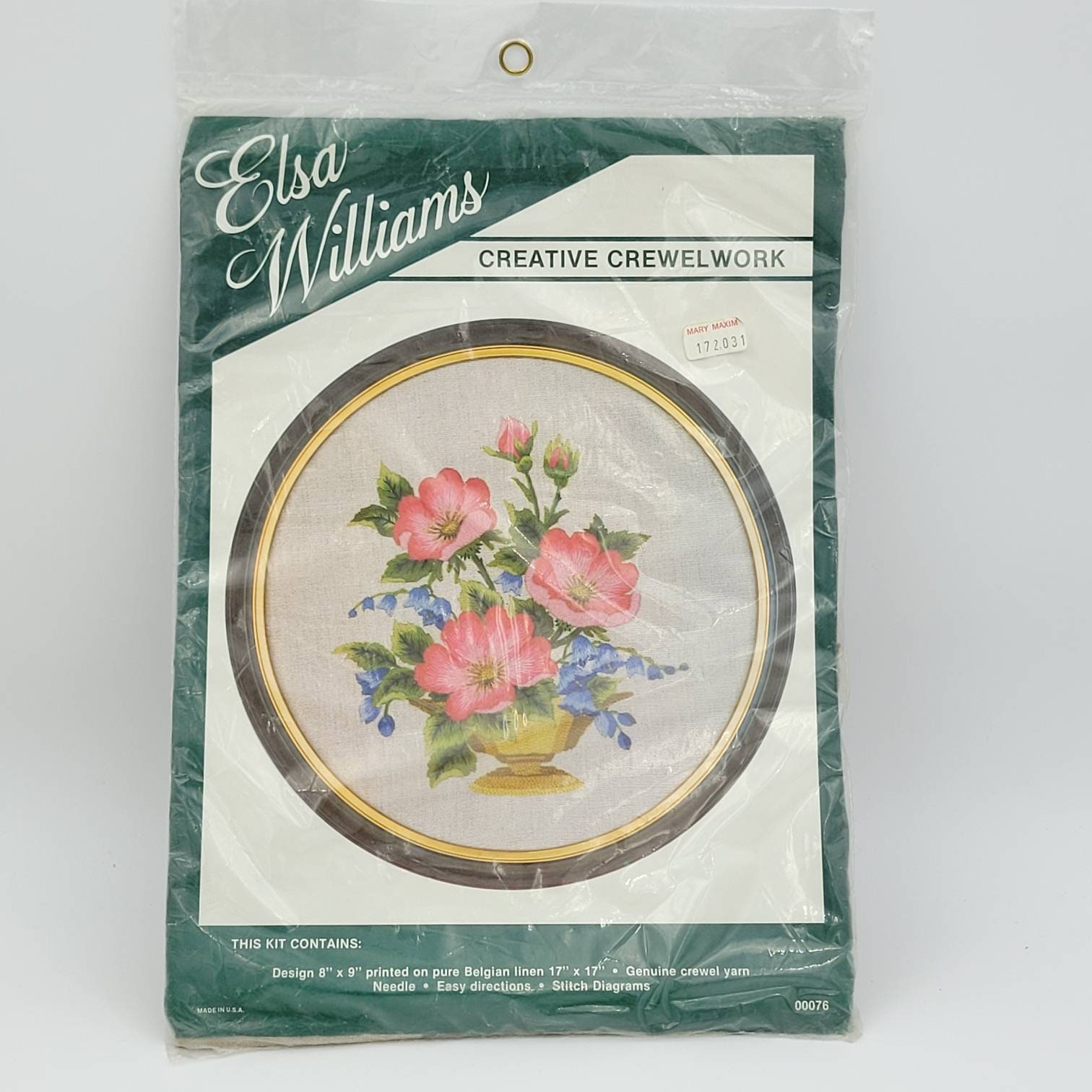 Vintage Elsa Williams Crewel Kit Wild Pink Roses - Etsy