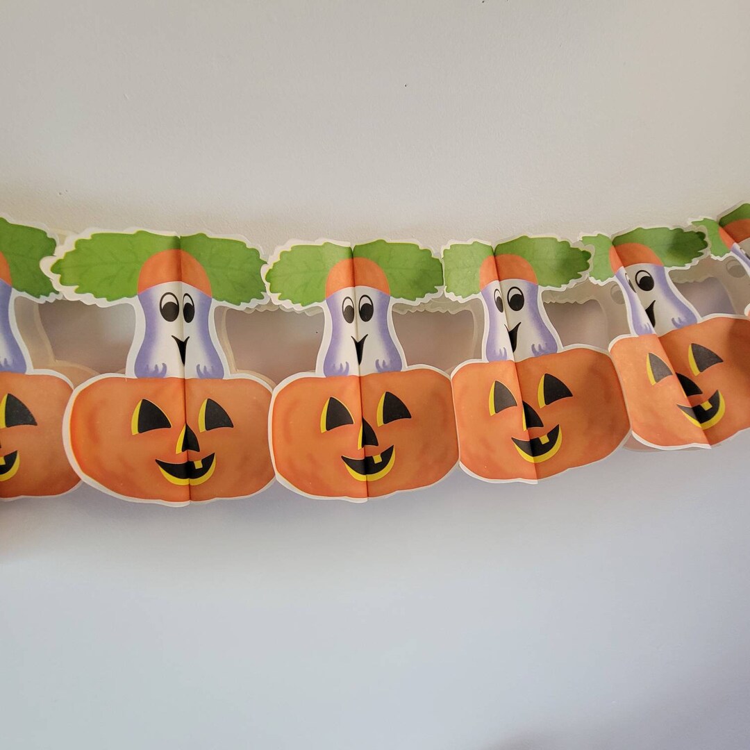 Vintage Halloween Accordion Garland Pumpkin and Ghost - Etsy