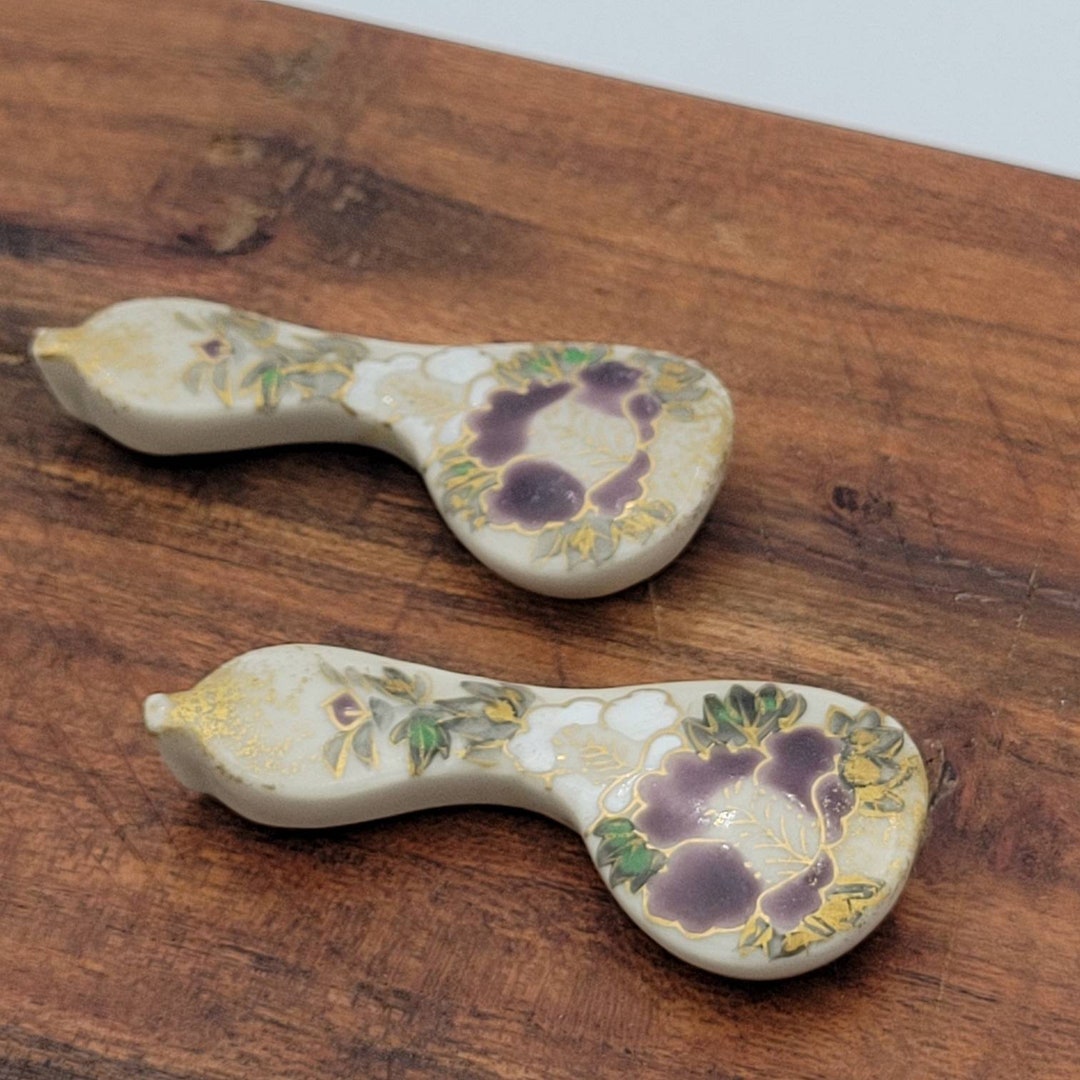 Vintage Ceramic Chopstick Rests Hyotan Hashioki Gourd Shaped 2 - Etsy