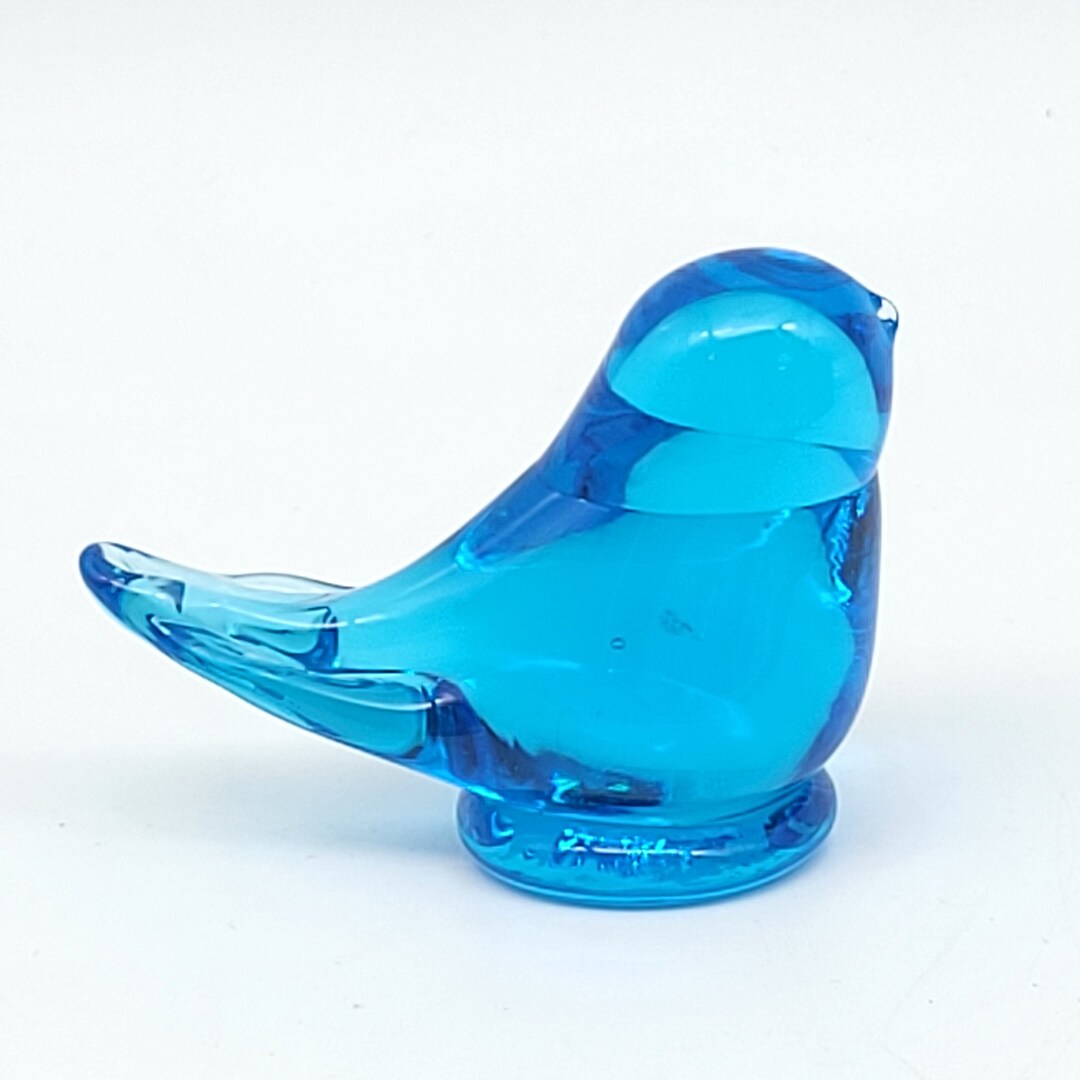 Vintage Glass Bluebird of Happiness Signed Leo Ward 1984 - Etsy